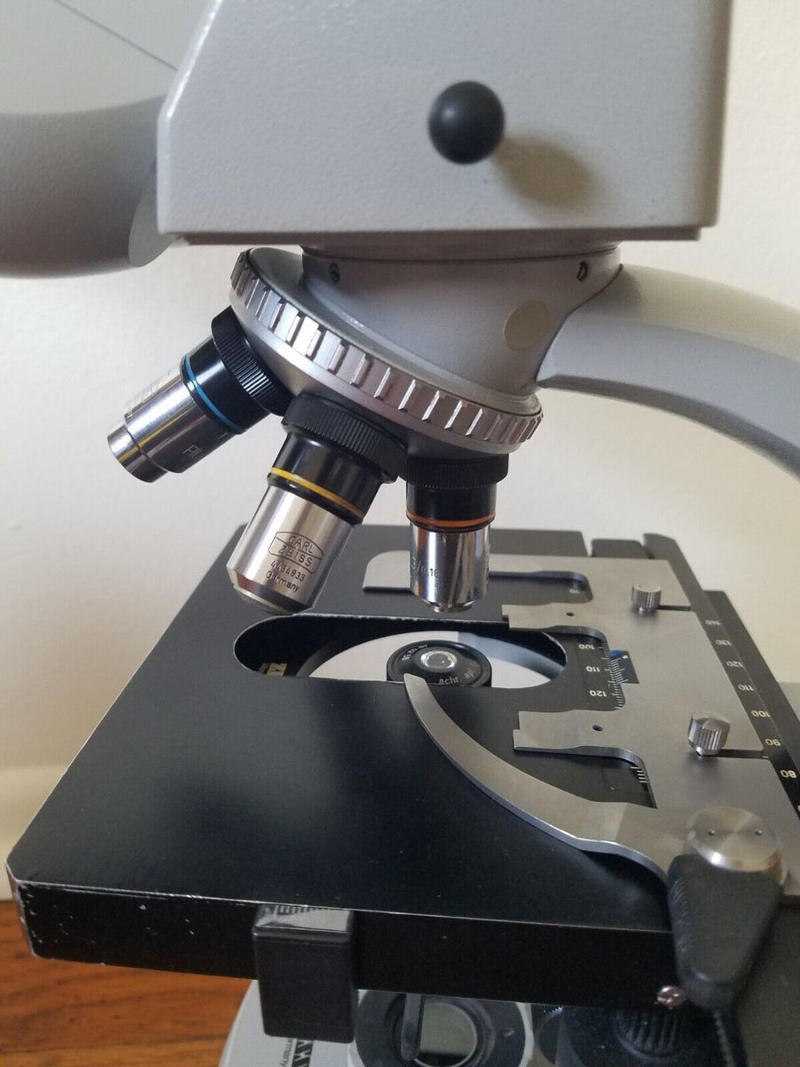 Zeiss Standard Upright Trinocular Microscope with Lamp House Complete – Midwest Microscope Boneyard