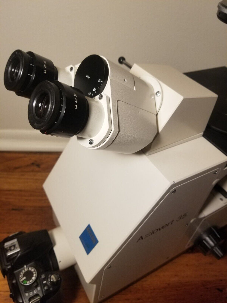 Zeiss Axiovert 35 Inverted Microscope Phase Contrast Fluorescence DSLR ...