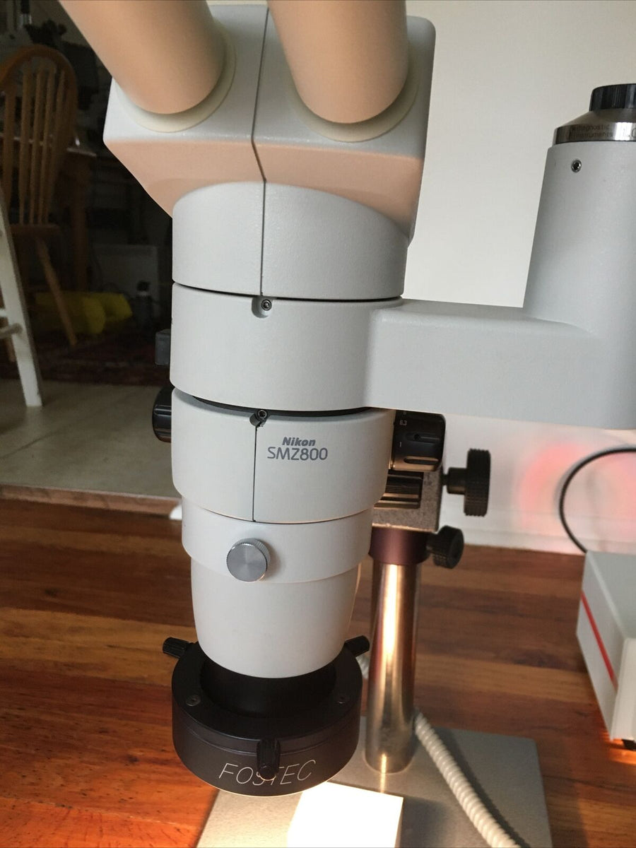 Nikon SMZ800 Stereozoom 8-80x Microscope Stand Camera Port 10x Ergo He ...