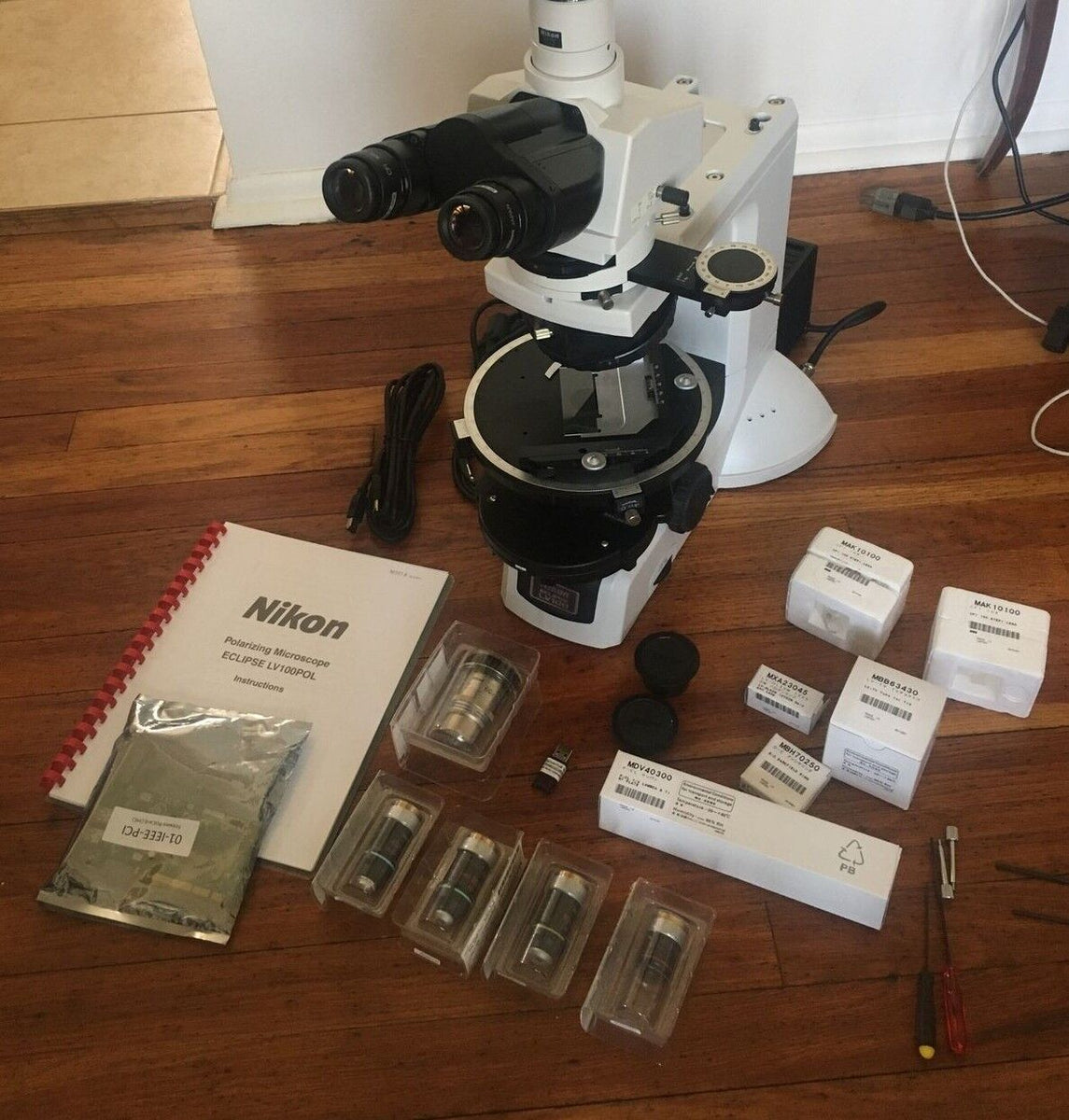 Nikon LV100POL Research Grade Polarizing Microscope Plan Fluor 60X 4 P ...