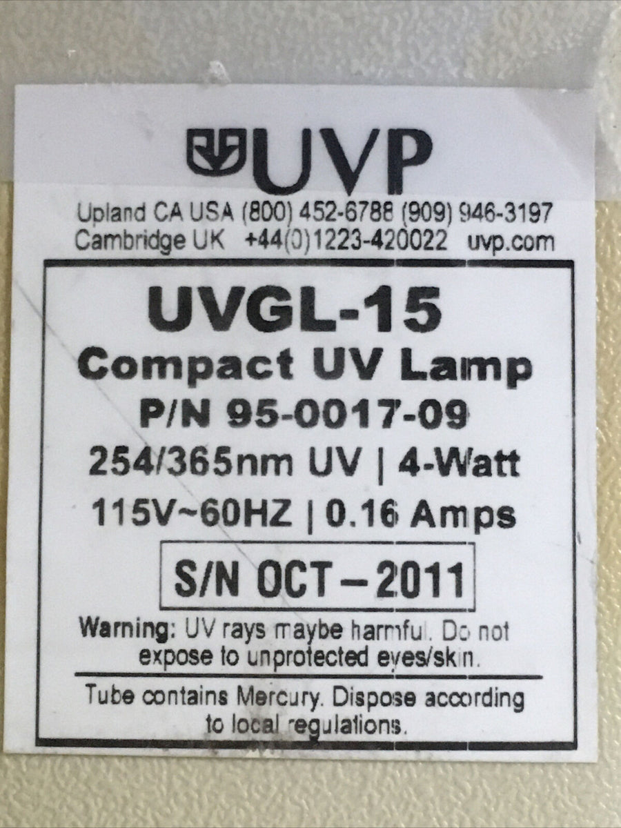 UVP Compact UV Lamp 254/365nm Short/Long Wave UVGL-15 4 Watts Tested ...