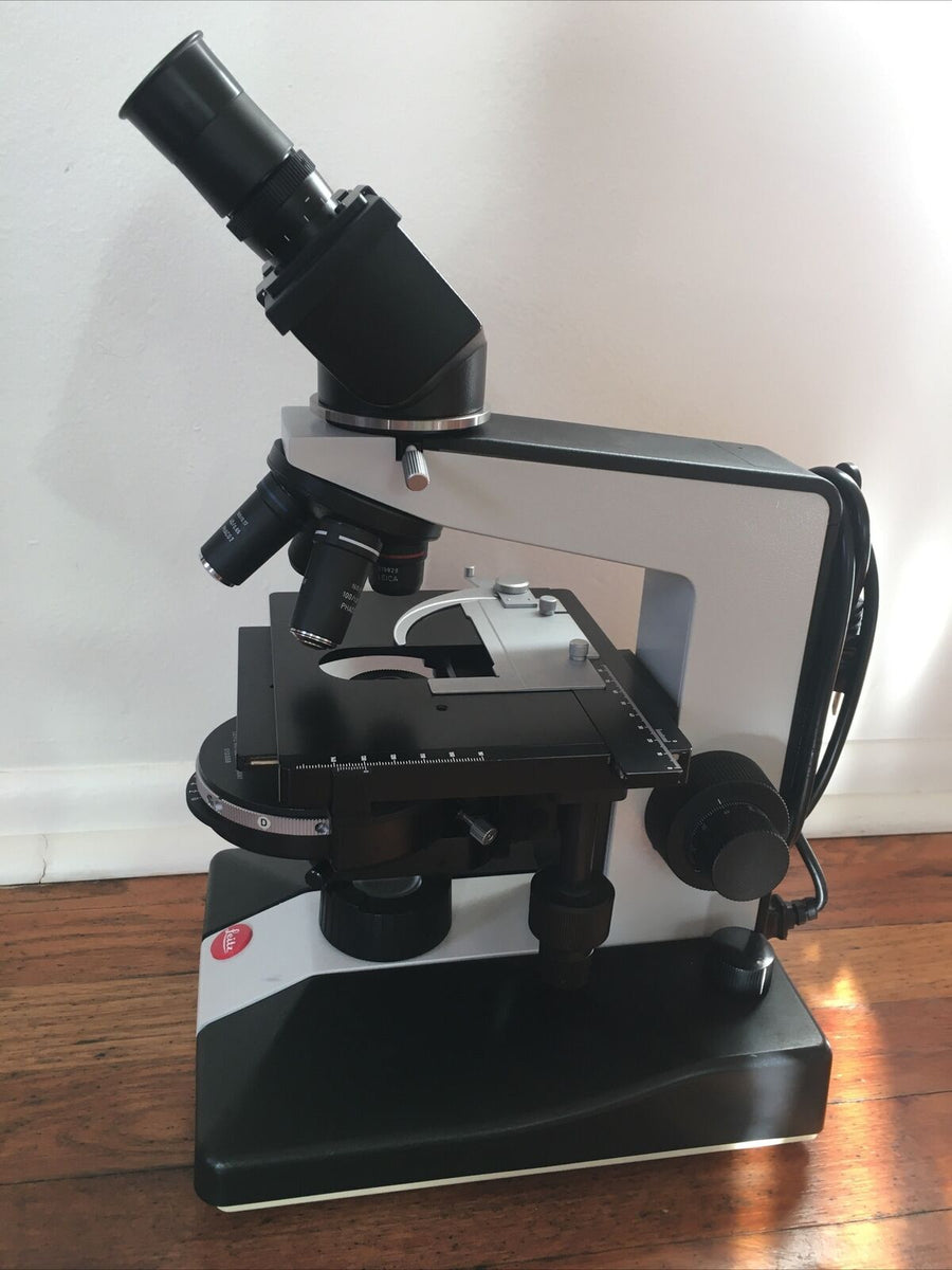 Wild Leitz Biomed Phase Contrast DF Microscope 4 Lenses 4/10ph/40ph/10 ...